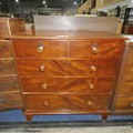 A 19th Century mahogany chest two short and three long graduated ...