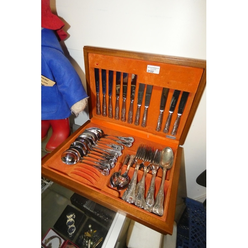 A boxed set of silver plated shell and fiddle pattern cutlery