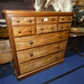 A Victorian mahogany chest of five short and three long graduated ...