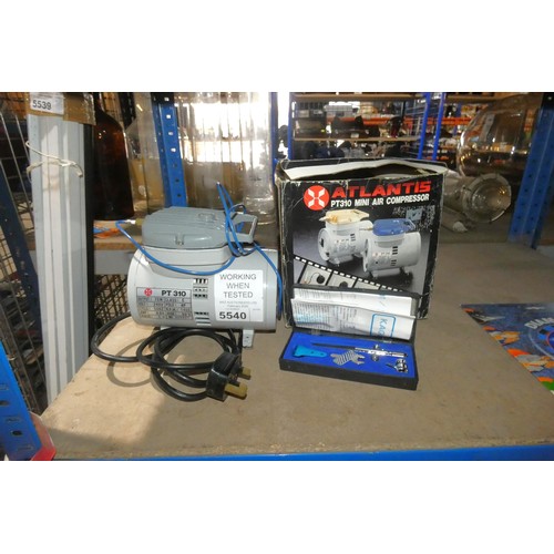 1 x Atlantis PT310 mini air compressor 240v (Working when tested) and ...