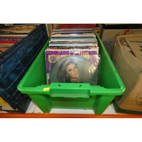 A crate containing a quantity of various 80s records including Sam Fox ...