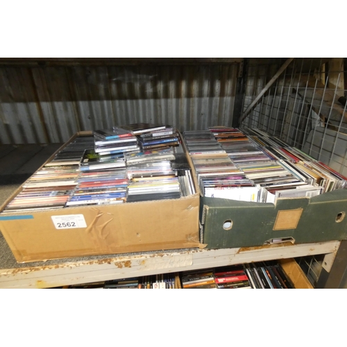2 boxes containing a quantity of various music CDs