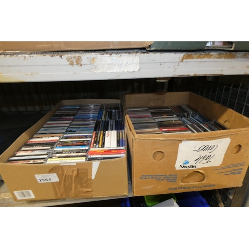 2 boxes containing a quantity of various music CDs