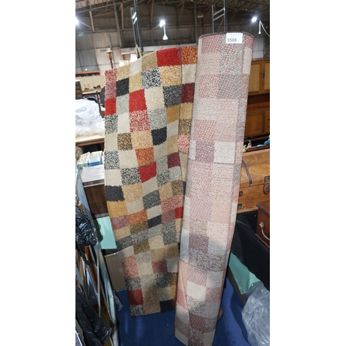 A multi-coloured patterned carpet
