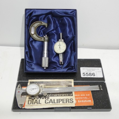 1 x Mitutoyo 6 inch dial vernier gauge, 1 x Mitutoyo dial gauge and 1 x ...
