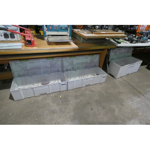 3 x Festool Systainer T-Loc plastic storage boxes comprising 2 x SYS3 ...