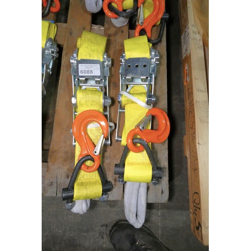 2 x ex-MOD Spanset load lashing ratchet straps type LC:5000daN 2.88m