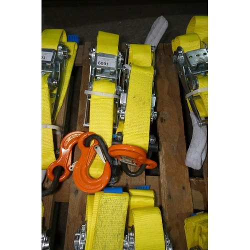 2 x ex-MOD Spanset load lashing ratchet straps type LC:5000daN 2.88m