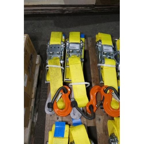 2 x ex-MOD Spanset load lashing ratchet straps type LC:5000daN 2.88m