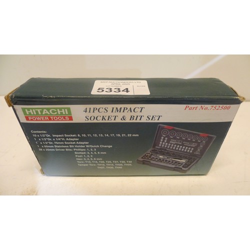 A Hitachi 41 piece impact socket and bit set - Boxed and appears to be ...