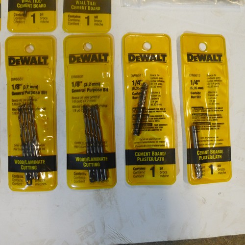 14 x packs of various Dewalt cut out tool bits (1/4 and 1/8 inch shanks ...