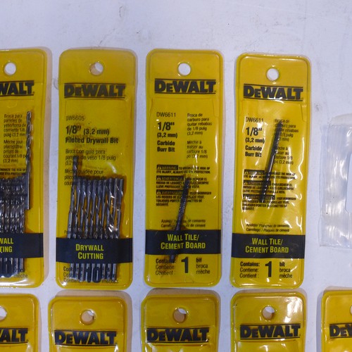 14 x packs of various Dewalt cut out tool bits (1/4 and 1/8 inch shanks ...
