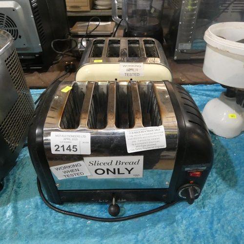 2 x 4 slice toasters by Dualit and Morphy Richards. Tested Working