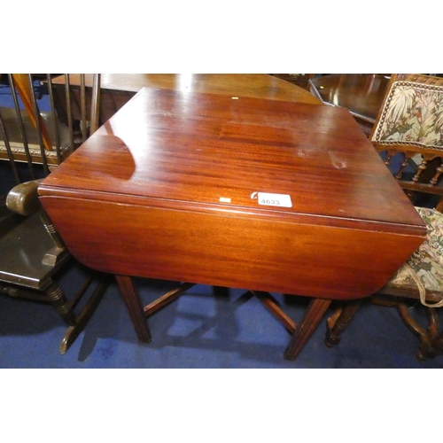 A mahogany rectangular top drop leaf tea table approx 76cm wide