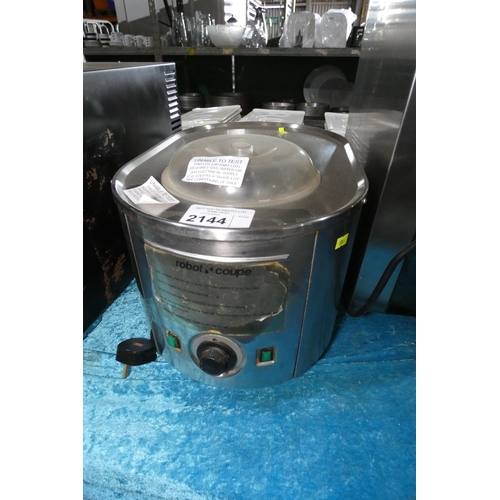 A commercial stainless steel ice cream making machine by Robot Coupé ...