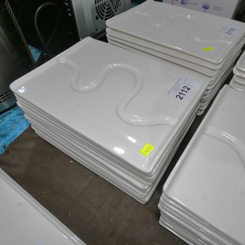 12 x white rectangular dessert plates, designed for the 2012 Olympics ...