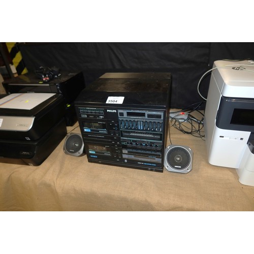 A Phillips stereo system and 2 Audioline car shelf speakers - trade