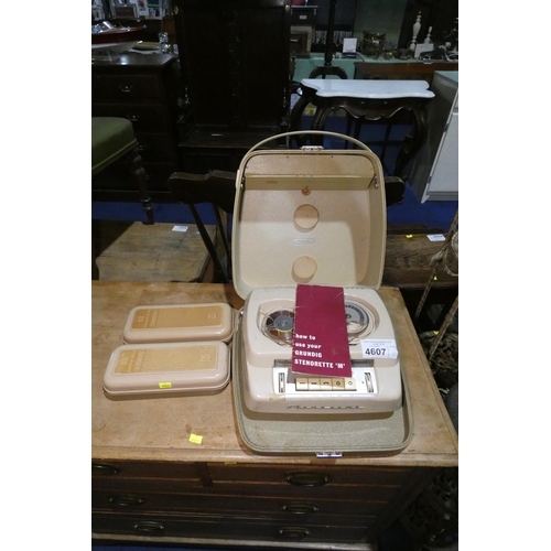 A vintage Grundig Stenorette office dictating machine with carry case