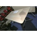 1 x Senator S21 Flight light wood effect flip top table on a wheeled ...