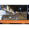 2 x ex-MOD metal ammunition boxes (1 at approx 18 x 11 x 10 inch and 1 ...