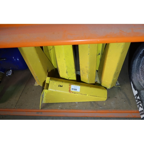 7 x yellow metal bolt to floor pallet racking protectors