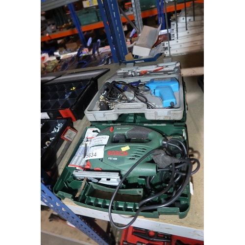 1 x Bosch jigsaw and 1 x silverline soldering gun - both 240v