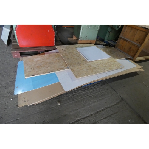 A quantity of various sheet material comprising some full sheets and ...