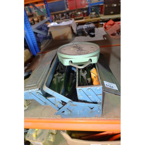 1 x blue metal tool box containing a quantity of various spanners etc ...