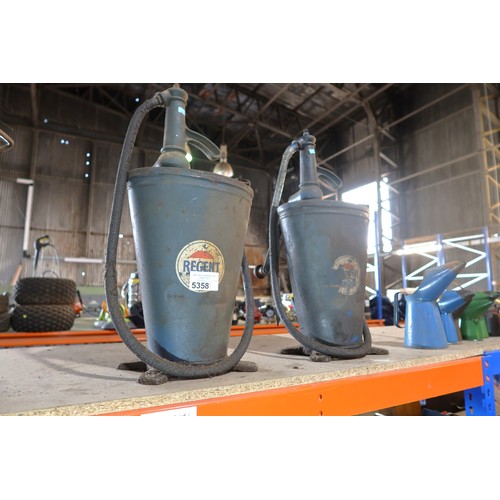 2 x vintage Regent oil dispensers