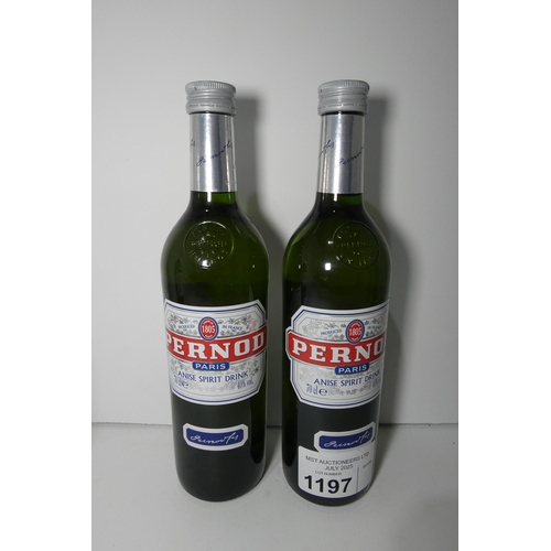2 x bottles of Pernod, 70cl 40%