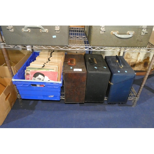 Three carry cases & a crate containing a quantity of LP and 78 RPM ...