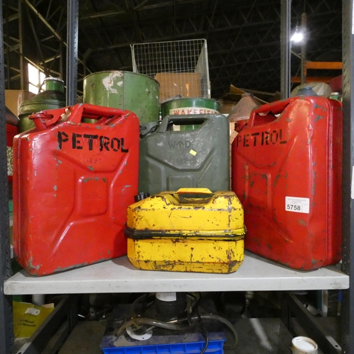 3 x metal Jerry cans (2 x stamped 1952 and 1 x stamped 1950) and 1 x ...
