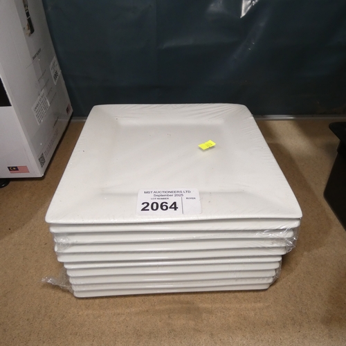 10 x unused white square plates approx 26cm by Australian Fine China