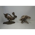 A studio pottery hare sculpture with unidentified signature underneath ...