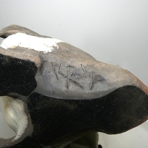 A studio pottery Raku penguin sculpture by Keza Rudge (b.1966 -) approx ...