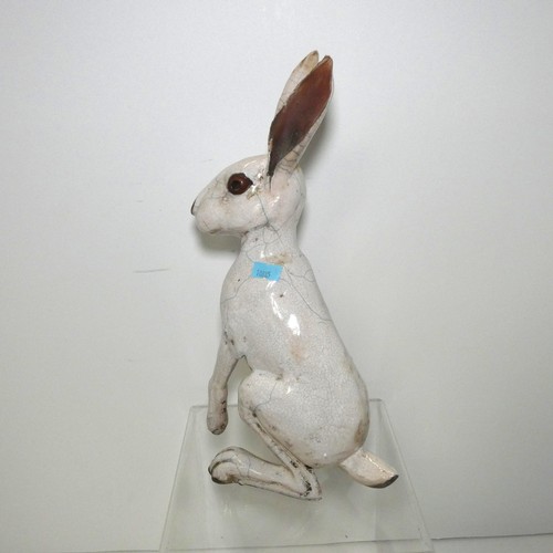 A studio pottery Raku hare sculpture by Brian Andrew approx 33cm high ...