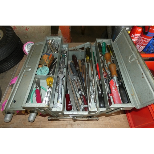 1 x metal tool box containing a quantity of various hand tools