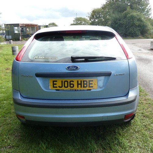 Ford Focus Zetec Climate, Registration number: EJ06 HBE, V5: Present, Odometer reading: 57,780 miles