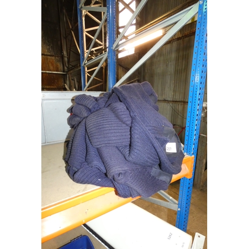A quantity of ex-MOD blue jumpers (quantity is approx 10)