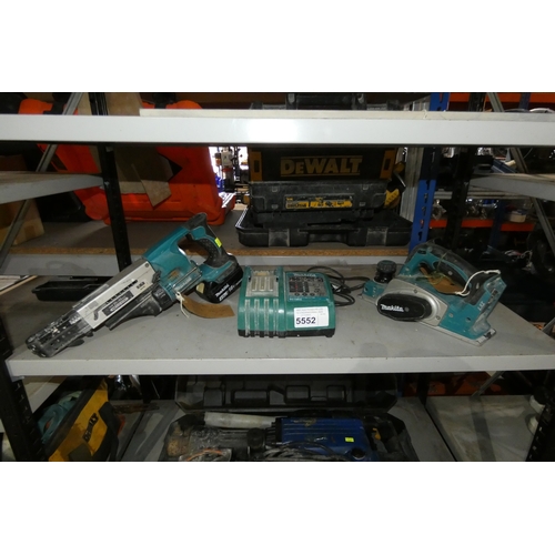 1 x Makita DFR550 cordless screw gun, 1 x Makita cordless power plane ...