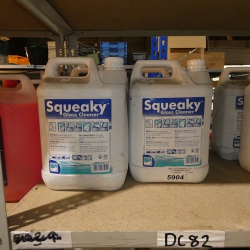 4 x 5L bottles of Squeaky glass cleaner
