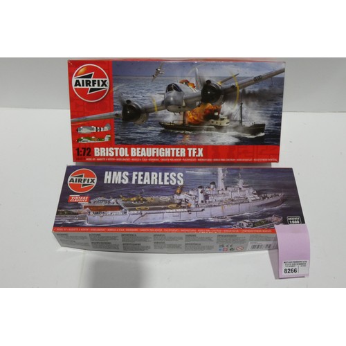 2 x Unbuilt models by Airfix models to include HMS Fearless and 1 x ...