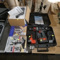 1 x mini bench drill 240v, 1 x Nutool jigsaw 240v, 1 x angle grinder ...