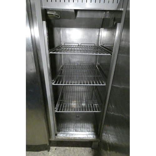 A tall commercial stainless steel double door fridge by Matricola type ...