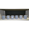 A set of a six blue and white Cornish ware kitchen mugs