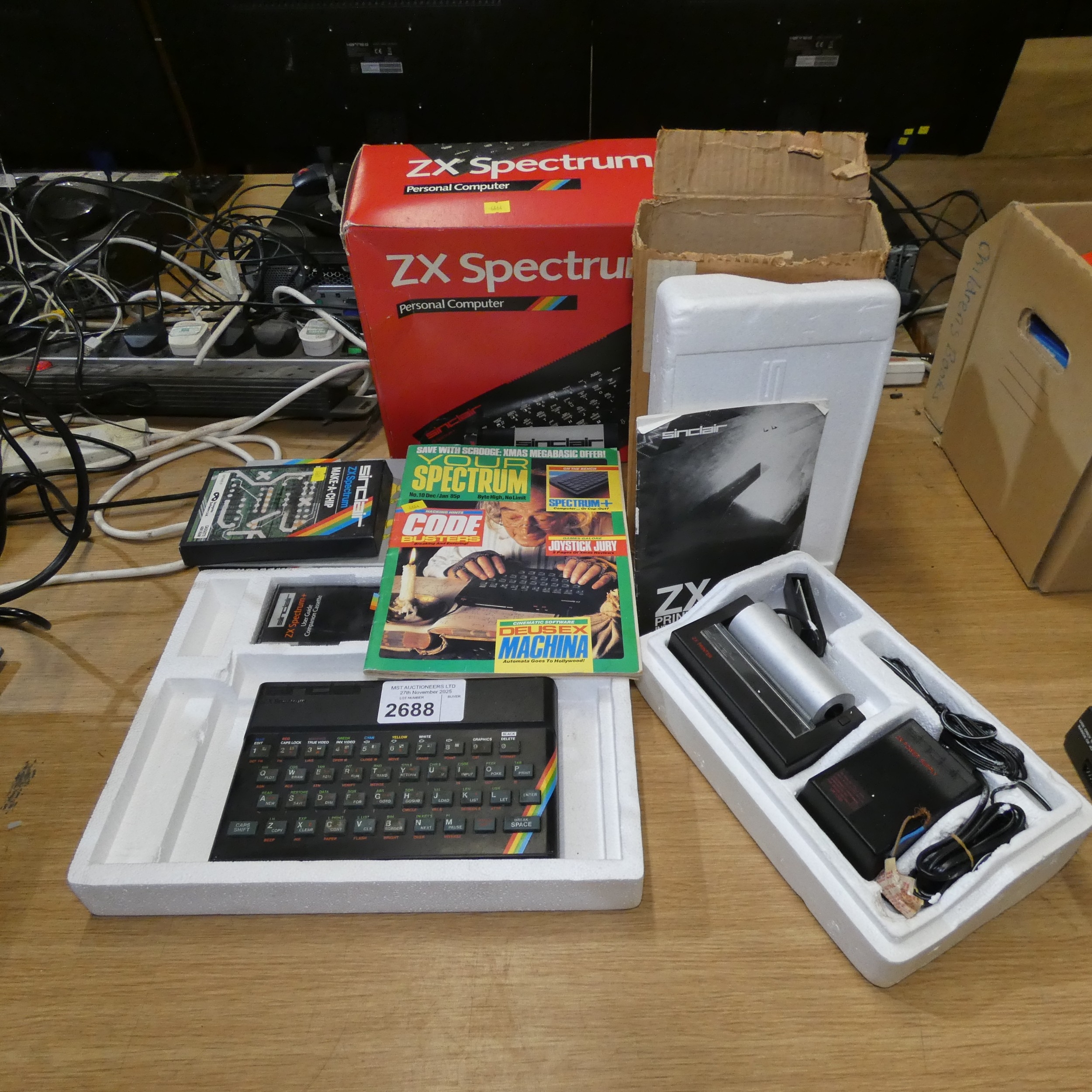 A ZX Spectrum by Sinclair with boxed ZX printer, Logo, make a chip ...