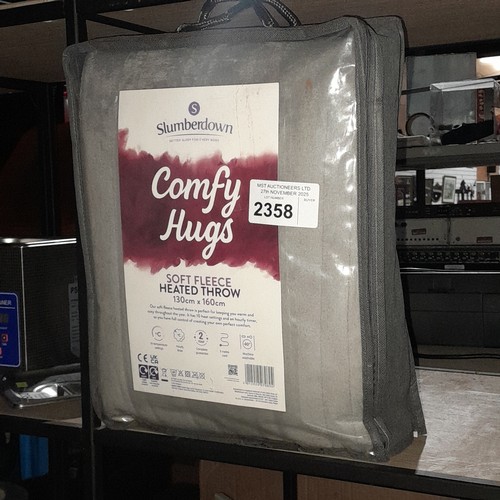A Comfy Hugs soft fleece heated throw 130 x 160cm with 10 heat settings ...