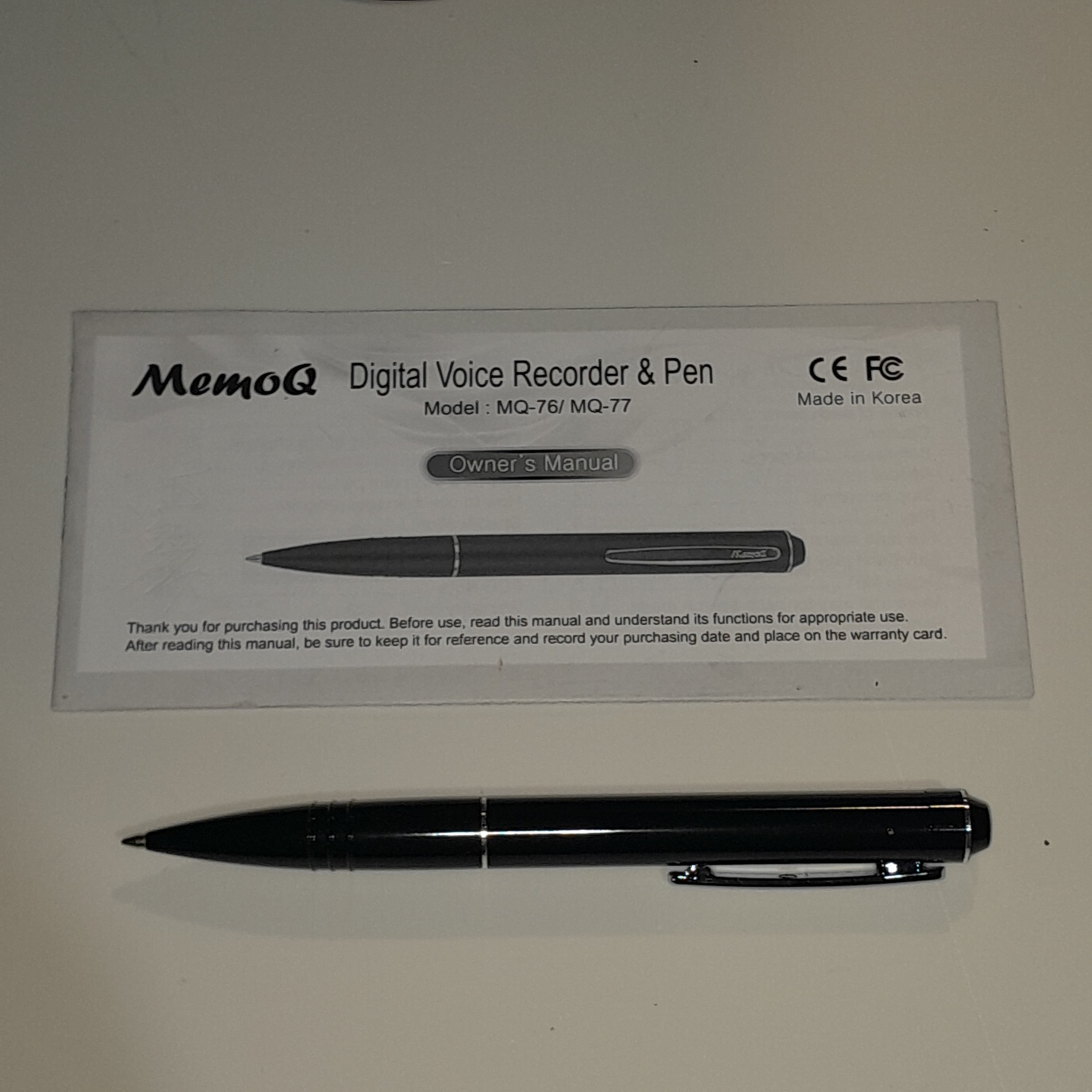 1 x MemoQ digital voice recorder pen supplied with instructions and ...