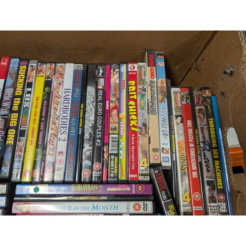 A quantity of various Adult DVDs 18+ only