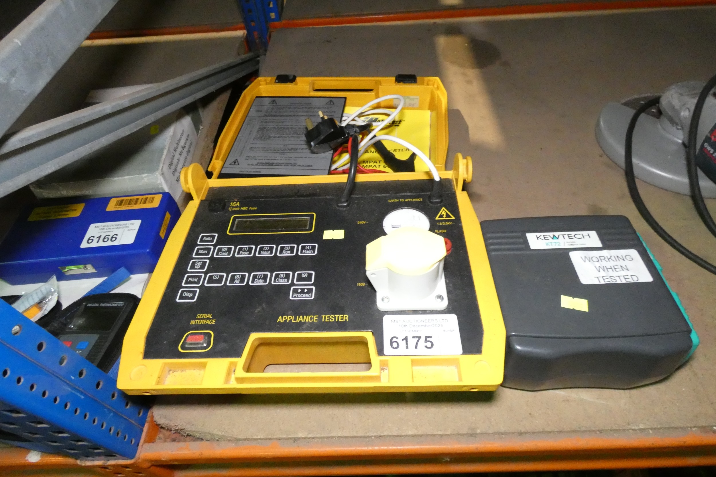 1 x Metrotest MPAT60 PAT tester and 1 x Kewtech KT72 PAT tester